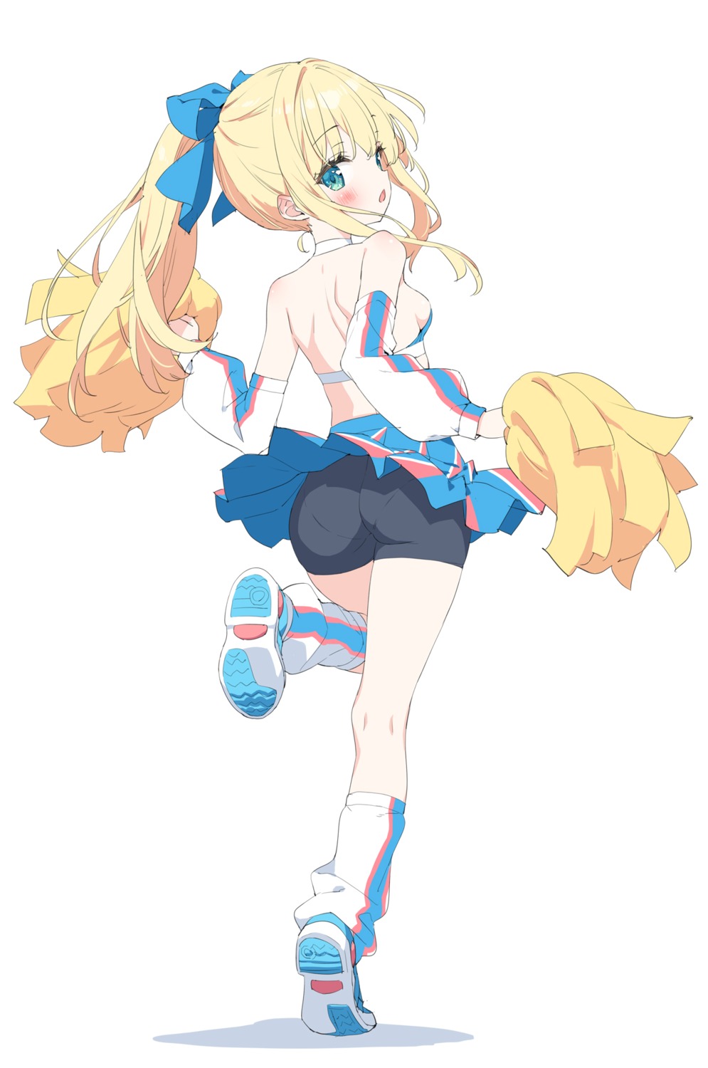 kani biimu shimotsuki potofu ass bike shorts cheerleader loli no bra pantsu skirt lift ...